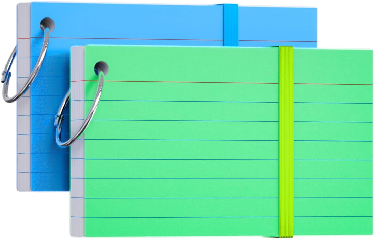 Index Cards 3x5, Flash Cards with Ring, 100 PCS, Ruled Note Cards ...