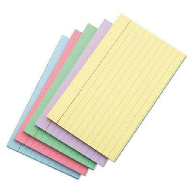 Standard Size Lined Index Cards, 4 x 6, Assorted Colors, 100/Pack ...
