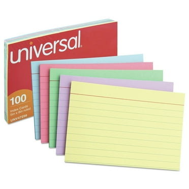 "Staples Large 5"" x 8"" Colored Line Ruled Pastel Index Cards, Big ...