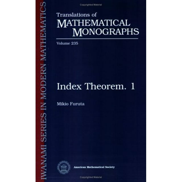 Pre-Owned Index Theorem 1 (Translations of Mathematical Monographs ...