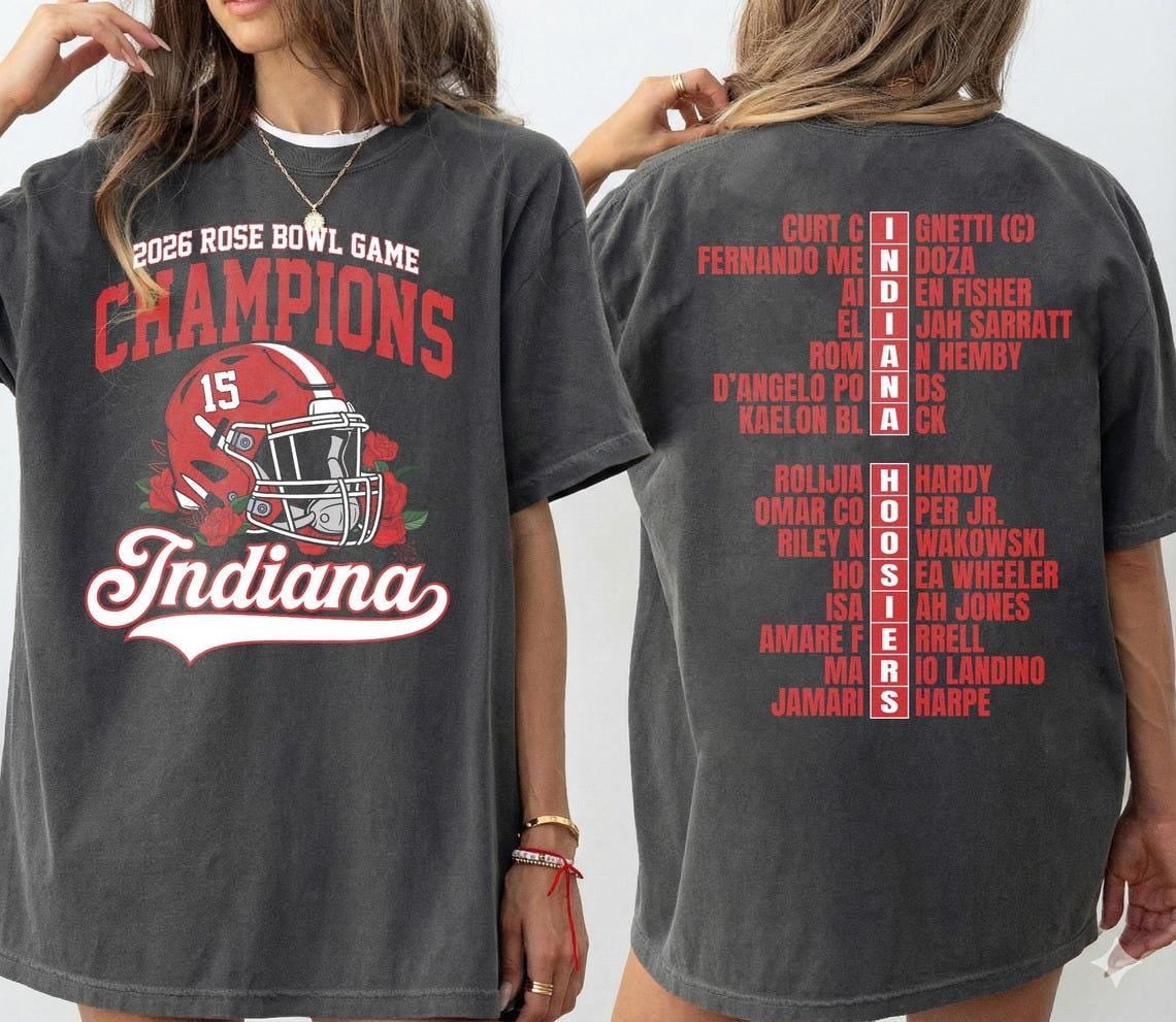 Indi@na Rose Bowl Champions 2026 T-Shirt, Indi@na Football Team Players ...