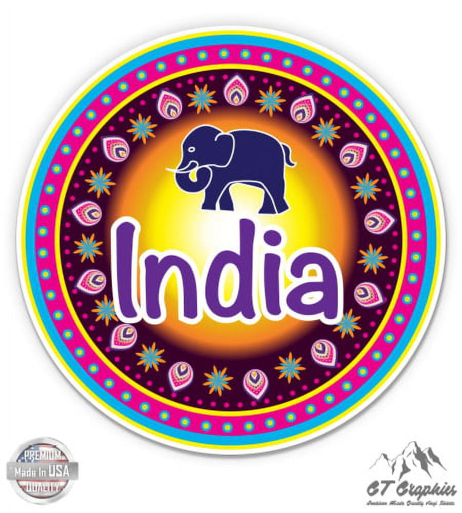 India - 8" Vinyl Sticker - For Car Laptop I-Pad - Waterproof Decal ...