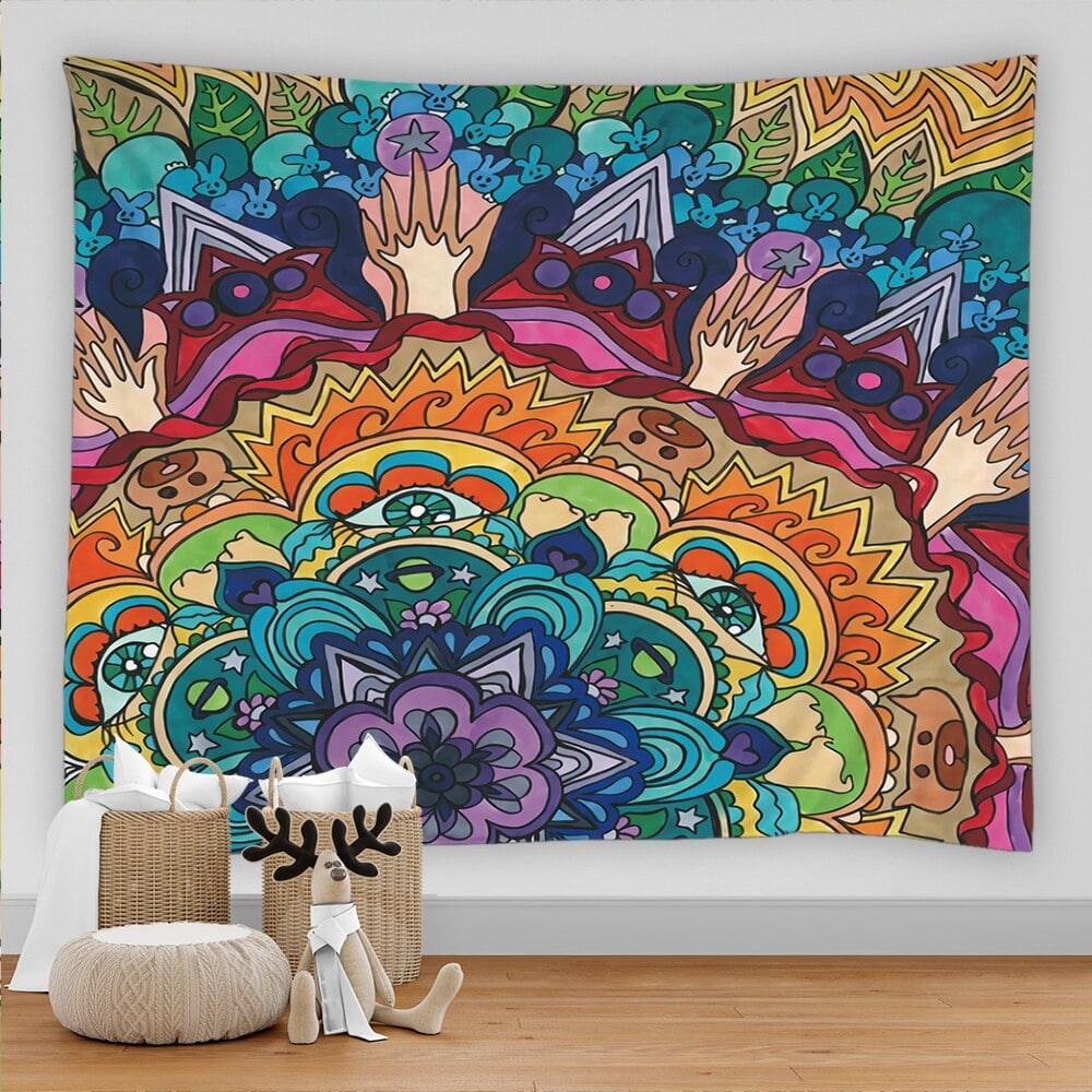 India Boho Tapestry Wall Hanging Mandala Decor Wall Cloth Tapestries ...