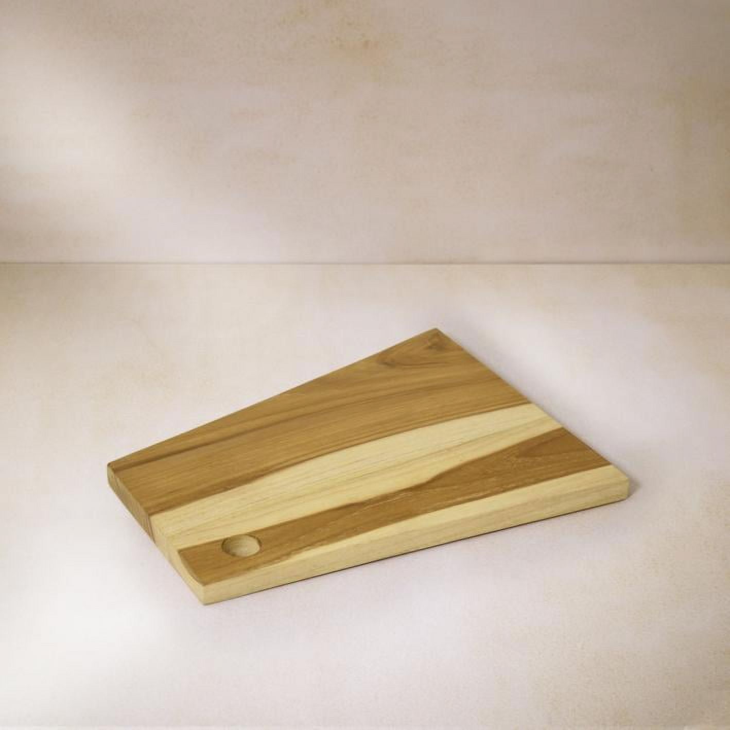 India.Curated. Teak Wood Cheese/Bread Board Asym - Walmart.com