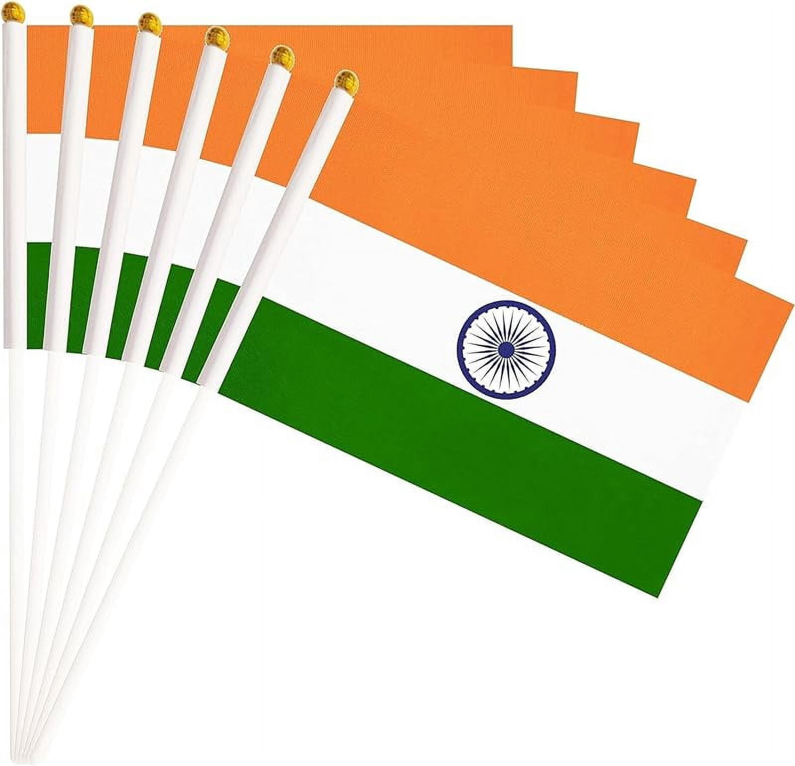 India Flags 20 Pack, Small Handheld Argentine Flags on Stick for ...