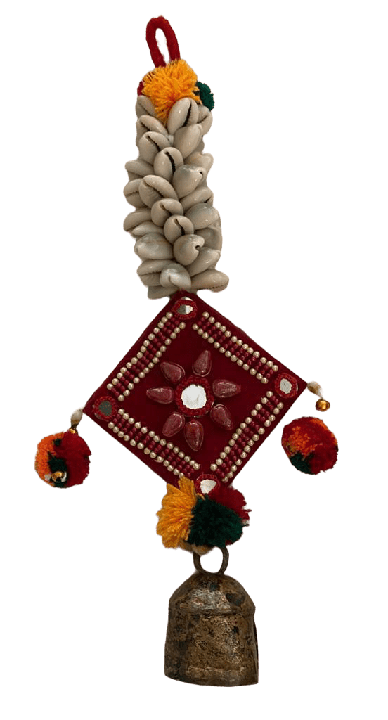 India Hanging Beaded Mirror and Shells Decor Good Luck Hanging Decor ...