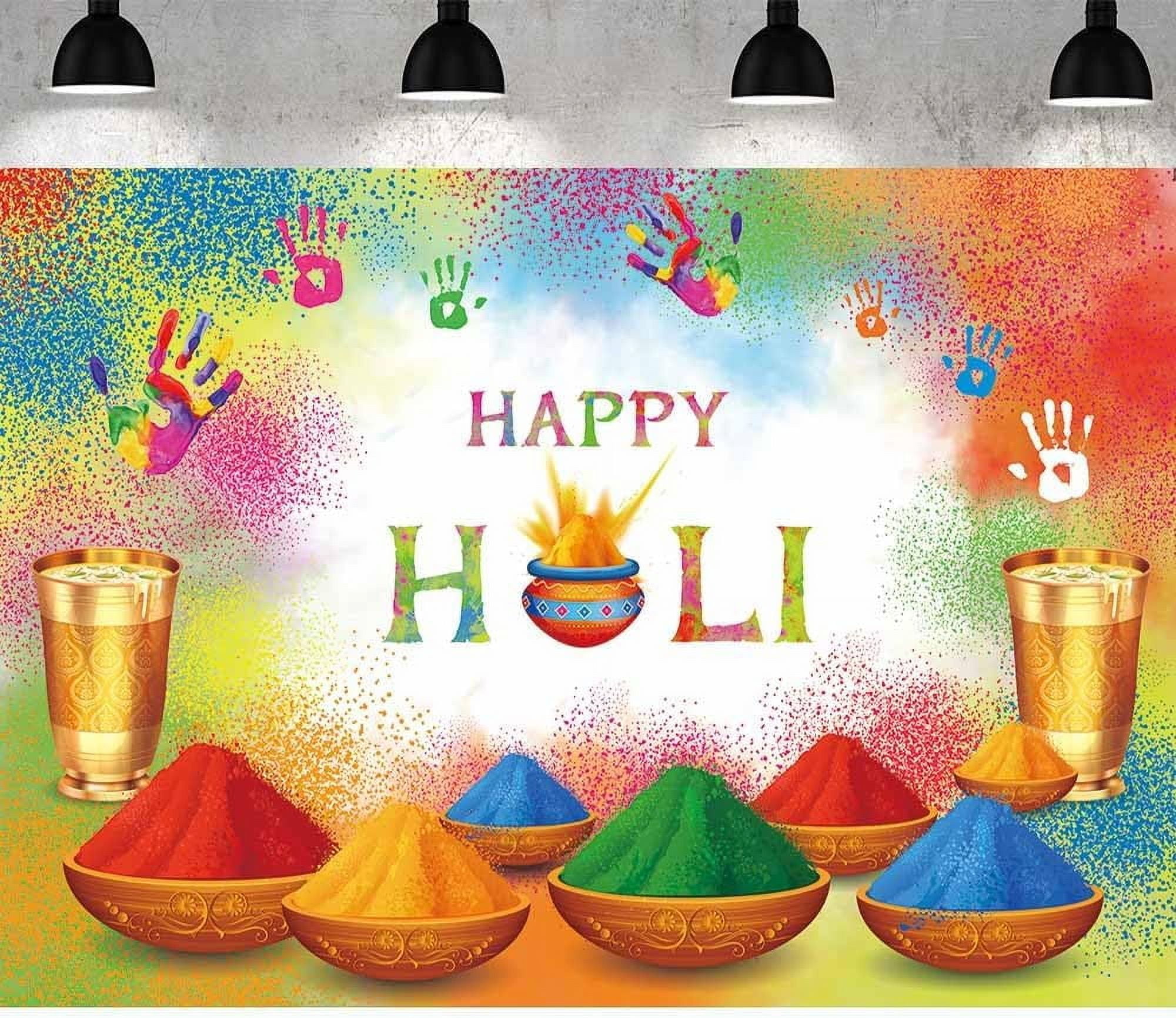 India Happy Holi Party Photo Background Holi Splashed Colored Pigments ...