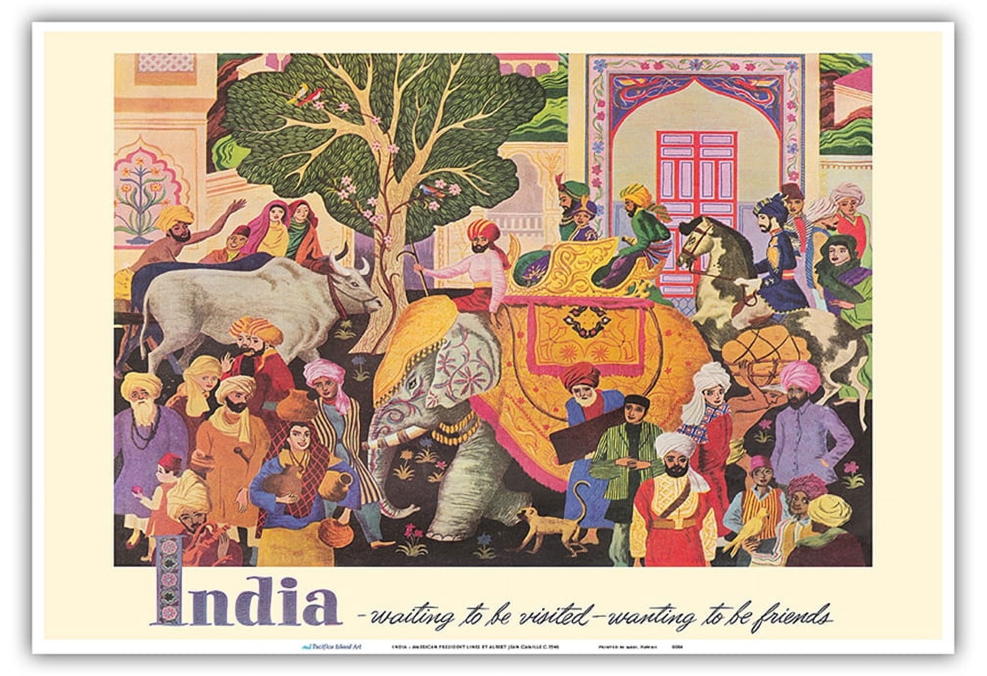 India - Hathi Howdah - American President Lines - Vintage Ocean Liner ...
