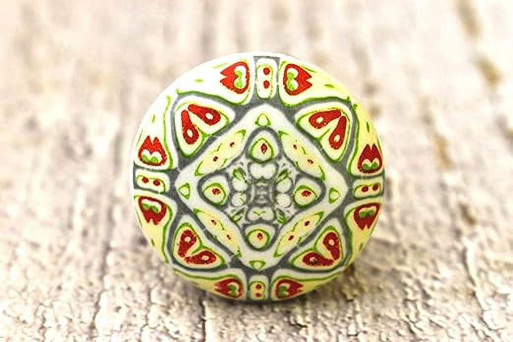 India House Ceramic Multicolor Knobs Kitchen Cabinet Drawer Knobs Hardware Knobs Handmade Knobs ...