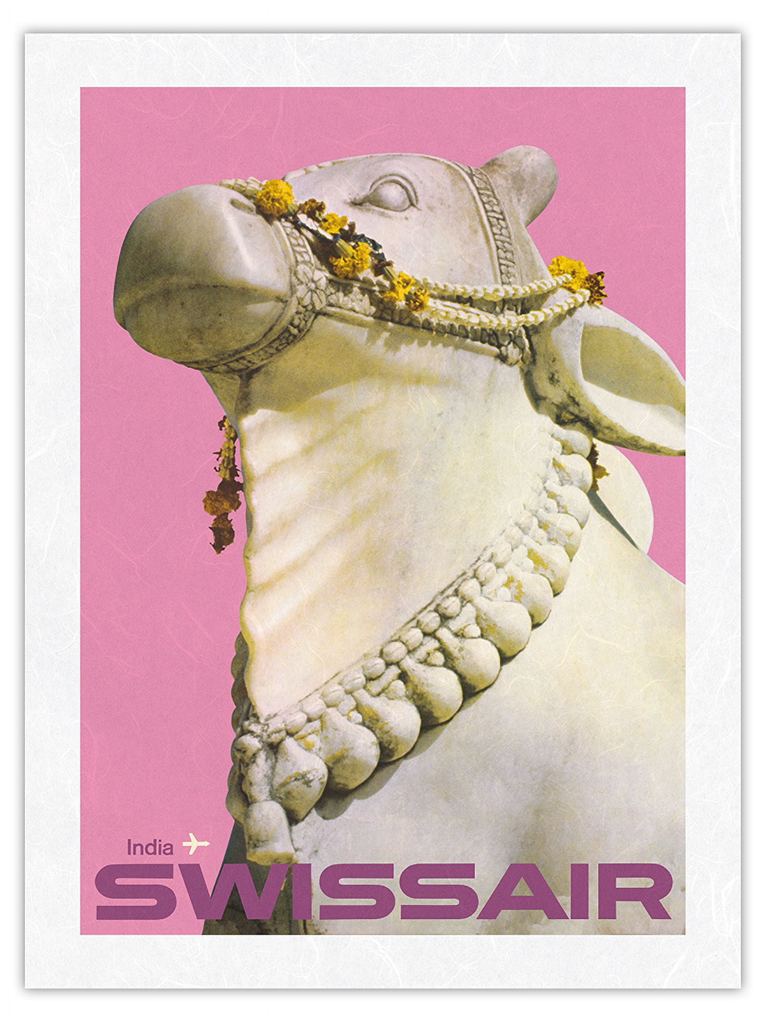 India - Indian Nandi Sacred Cow Statue - Swissair - Vintage Travel ...
