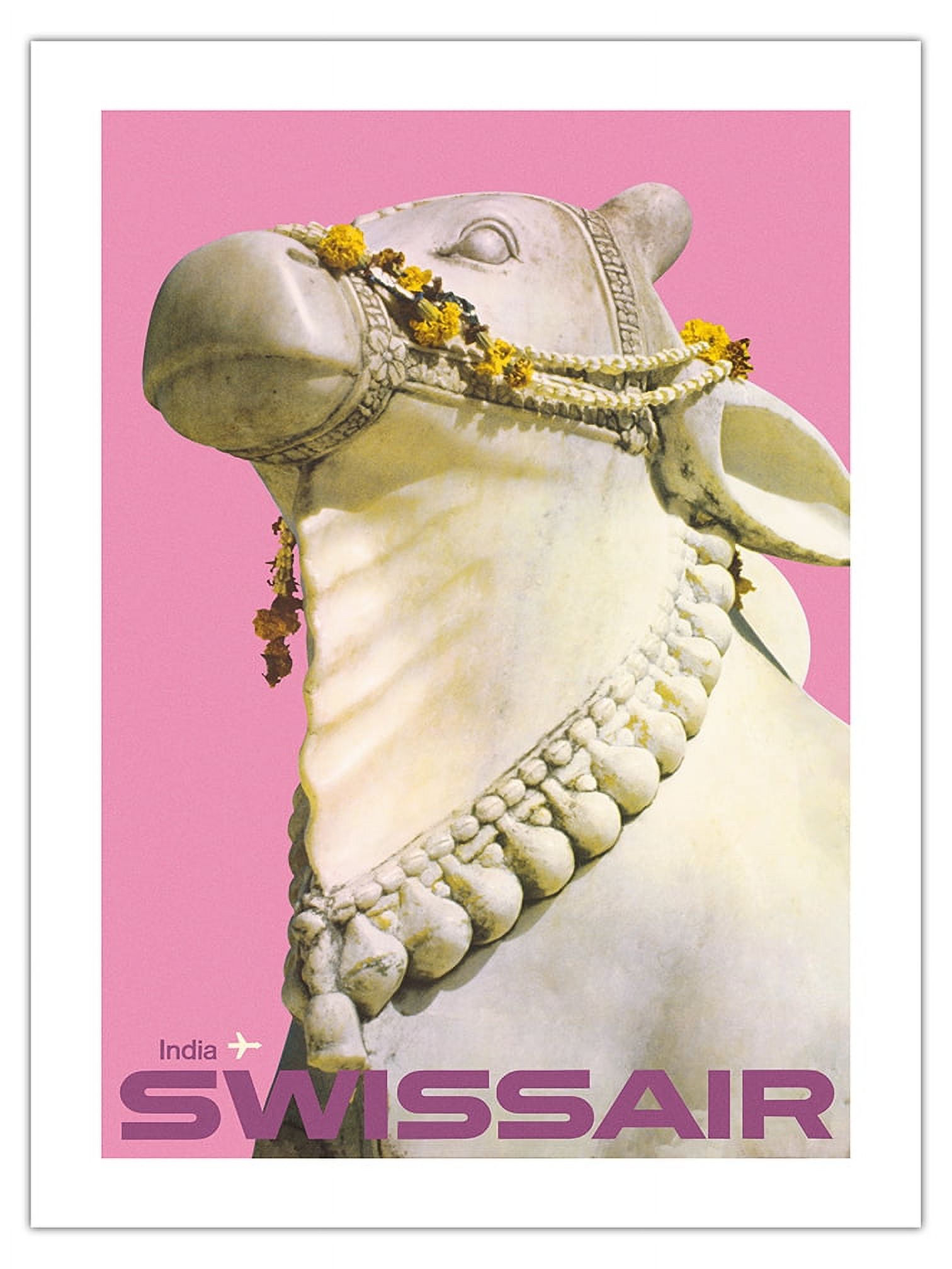 India - Indian Nandi Sacred Cow Statue - Swissair - Vintage Travel ...