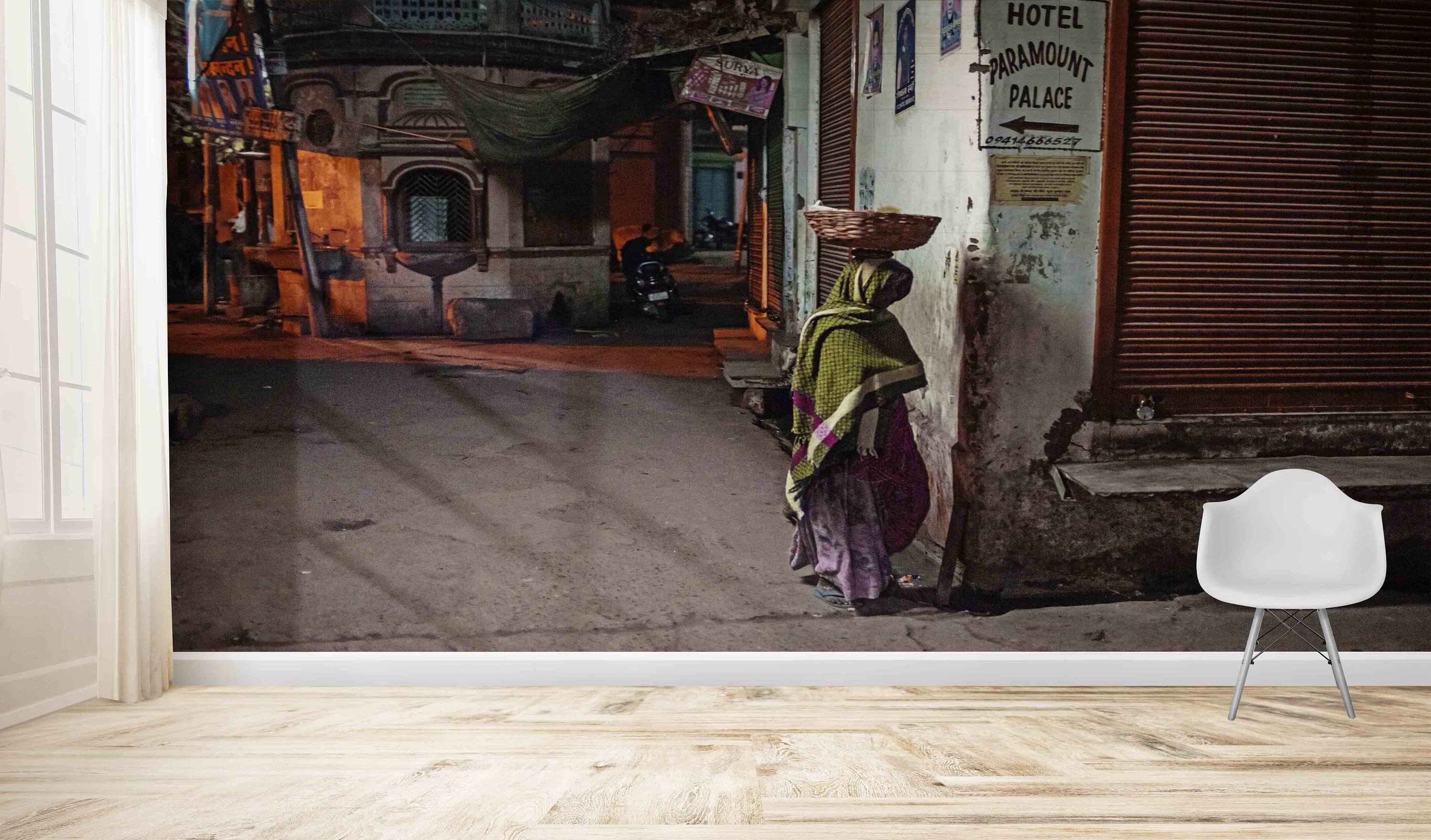 India Landscape Wall Art, Modern Wallpaper, Paper Wall Art Bright ...