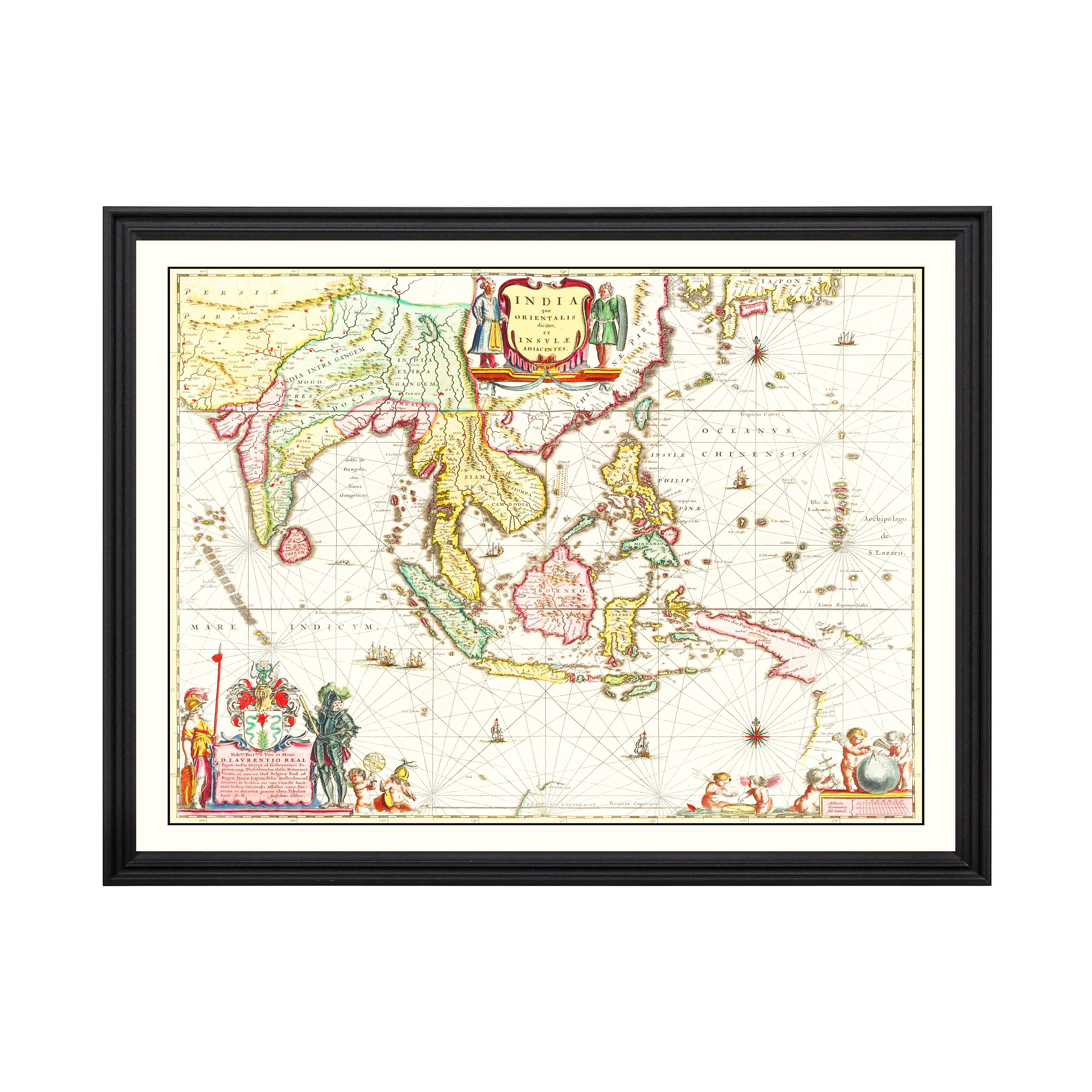 India Map, 1665 Vintage Map of India History Wall Decor Gift, Old India ...