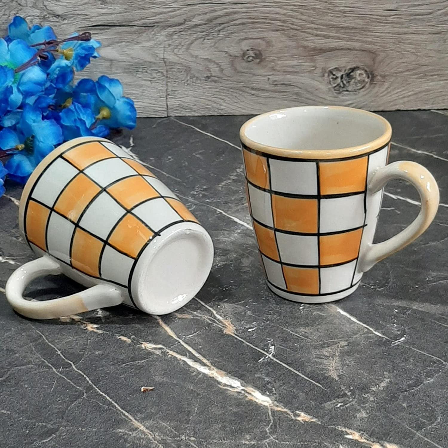 India Meets India Ceramic Coffee/Tea/Latte/Cappuccino Mugs [White ...