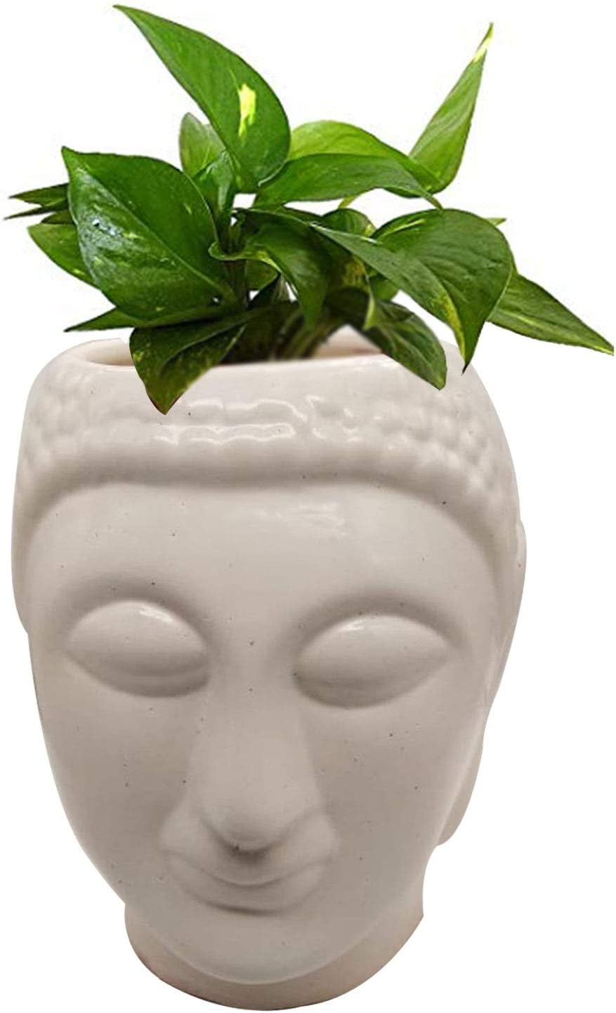 India Meets India Ceramic Planter Gautam Buddha Shape Flower Pot ...
