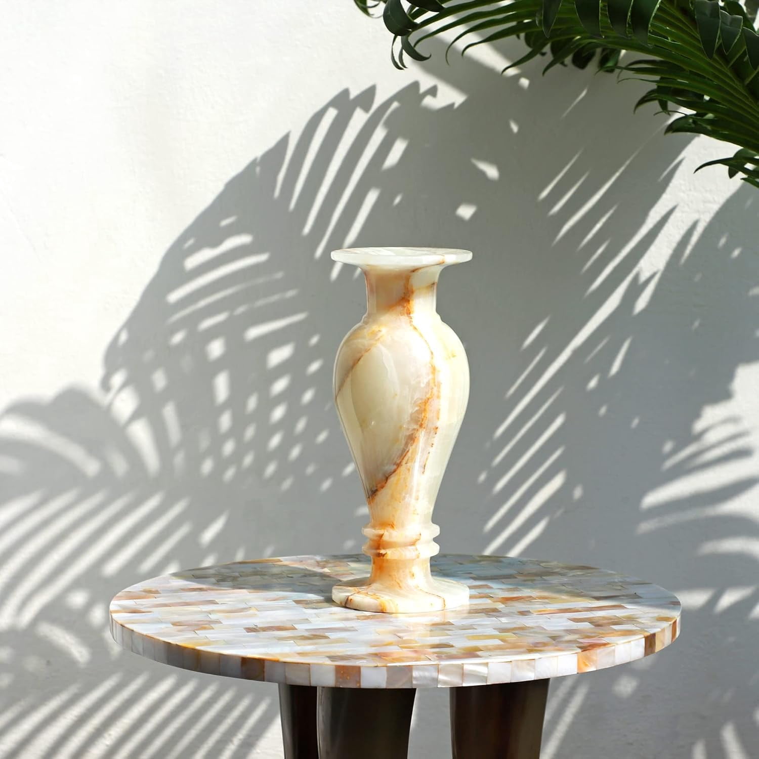 India Meets India Flower Vase with Onyx Marble Decorative Home Offices ...