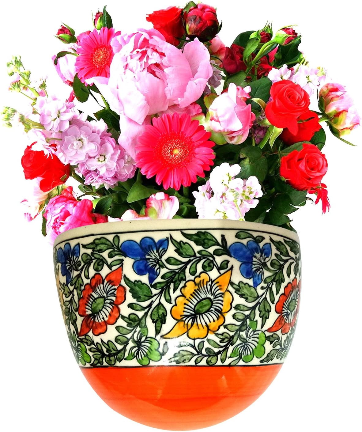 India Meets India Handicraft Ceramic Wall Hanging Planter Wall Planter ...
