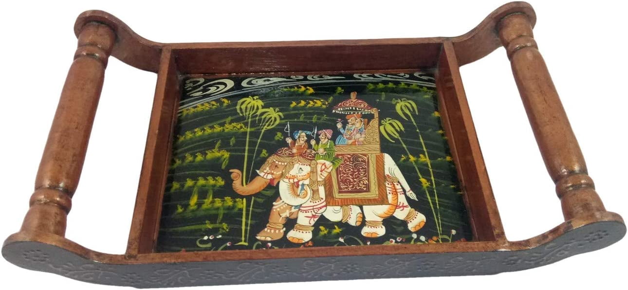 India Meets India Handicraft Wooden Serving Tray Serving Platter, Best ...