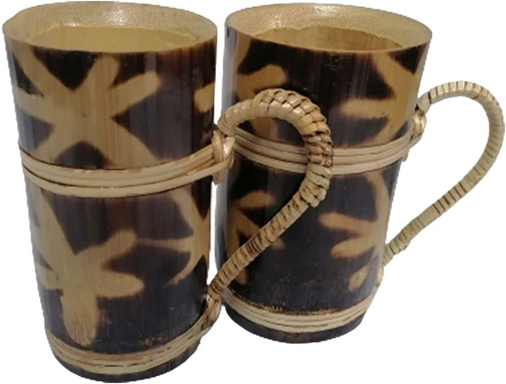 India Meets India Handmade Bamboo Designer Beer/Coffee/Tea Mugs w/ Thin ...