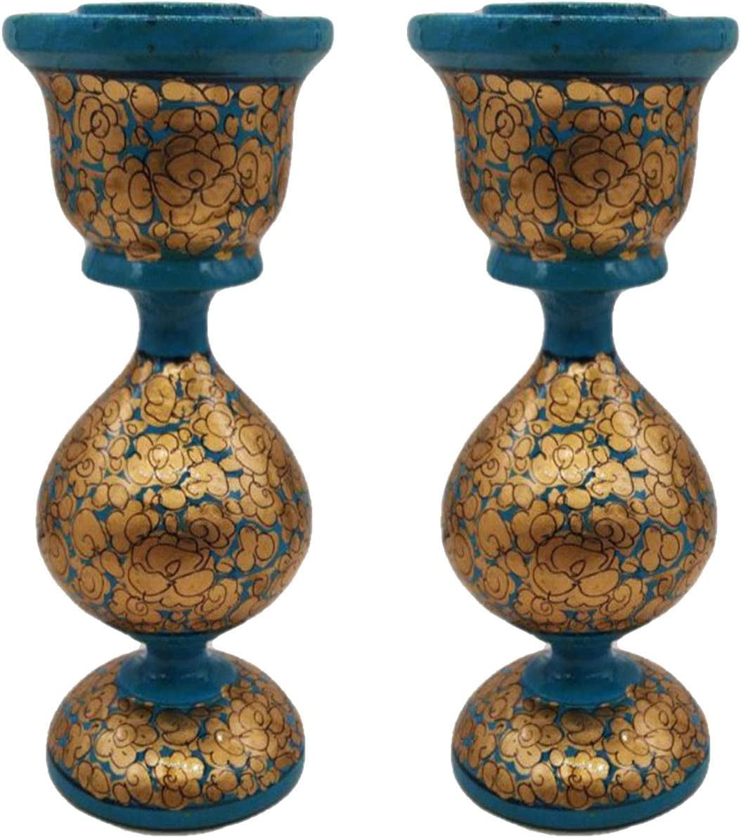 India Meets India Papier Mache Candlesticks Holder Set of 2 Candle ...