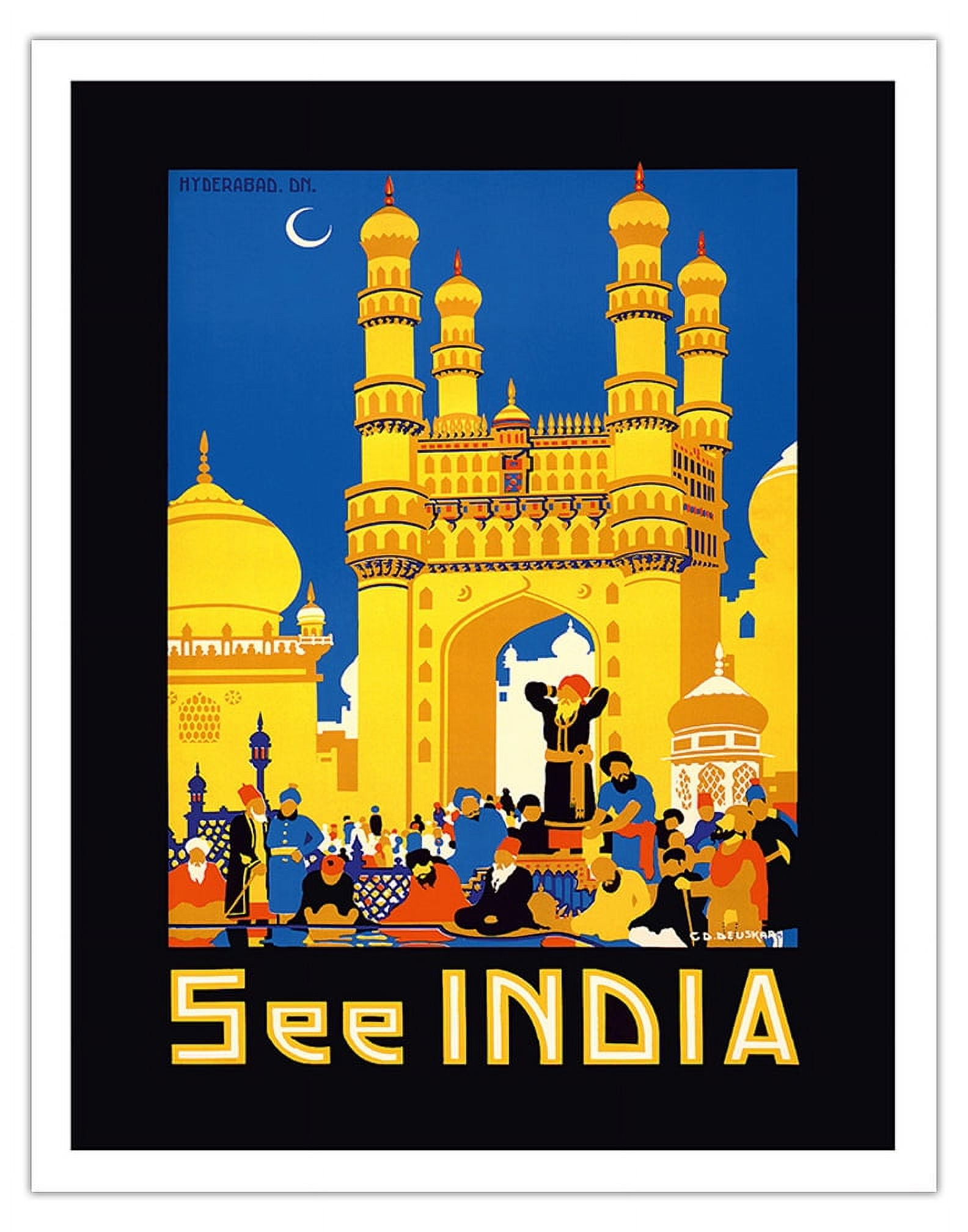 India - Mosque of Four Minarets - Charminar Monument Hyderabad ...