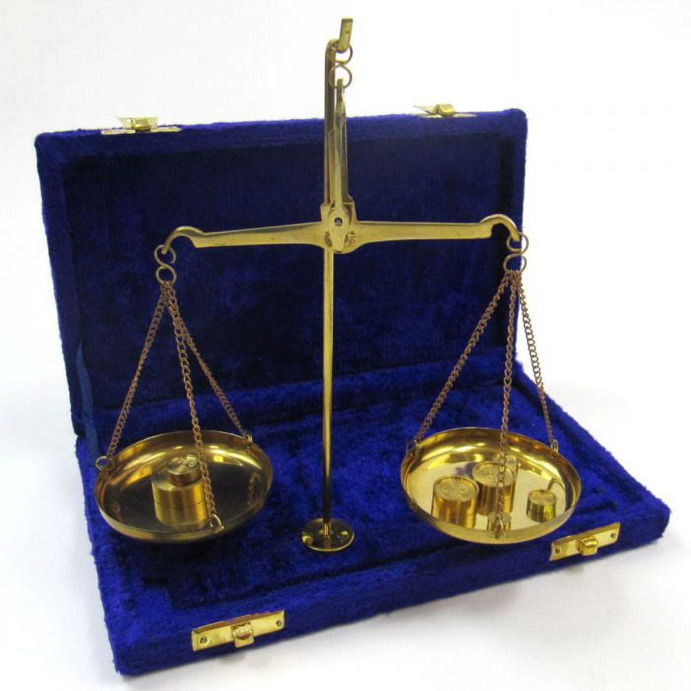 India Overseas Trading BR40931 Solid Brass Scale Set in Velvet Box ...