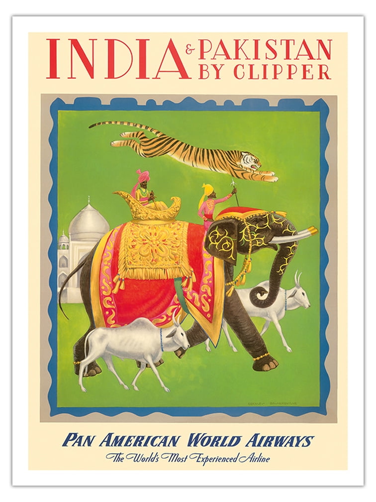 India and Pakistan by Clipper - Pan American World Airways - Vintage ...