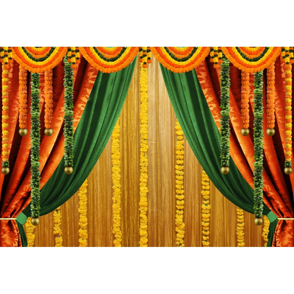 India Pooja Traditional Photography Background Puja Ganpati Green ...