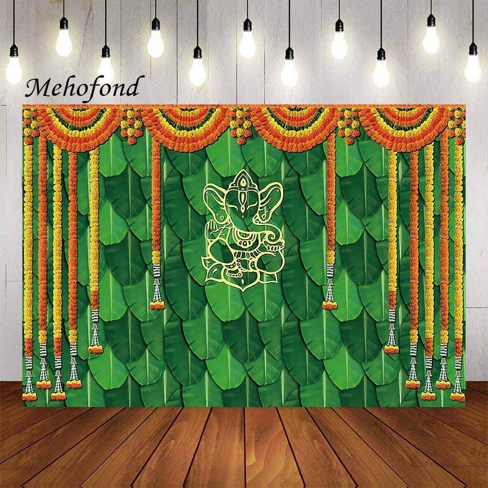 India Pooja Traditional Wedding Floral Curtain Leaves Bridal Shower r ...