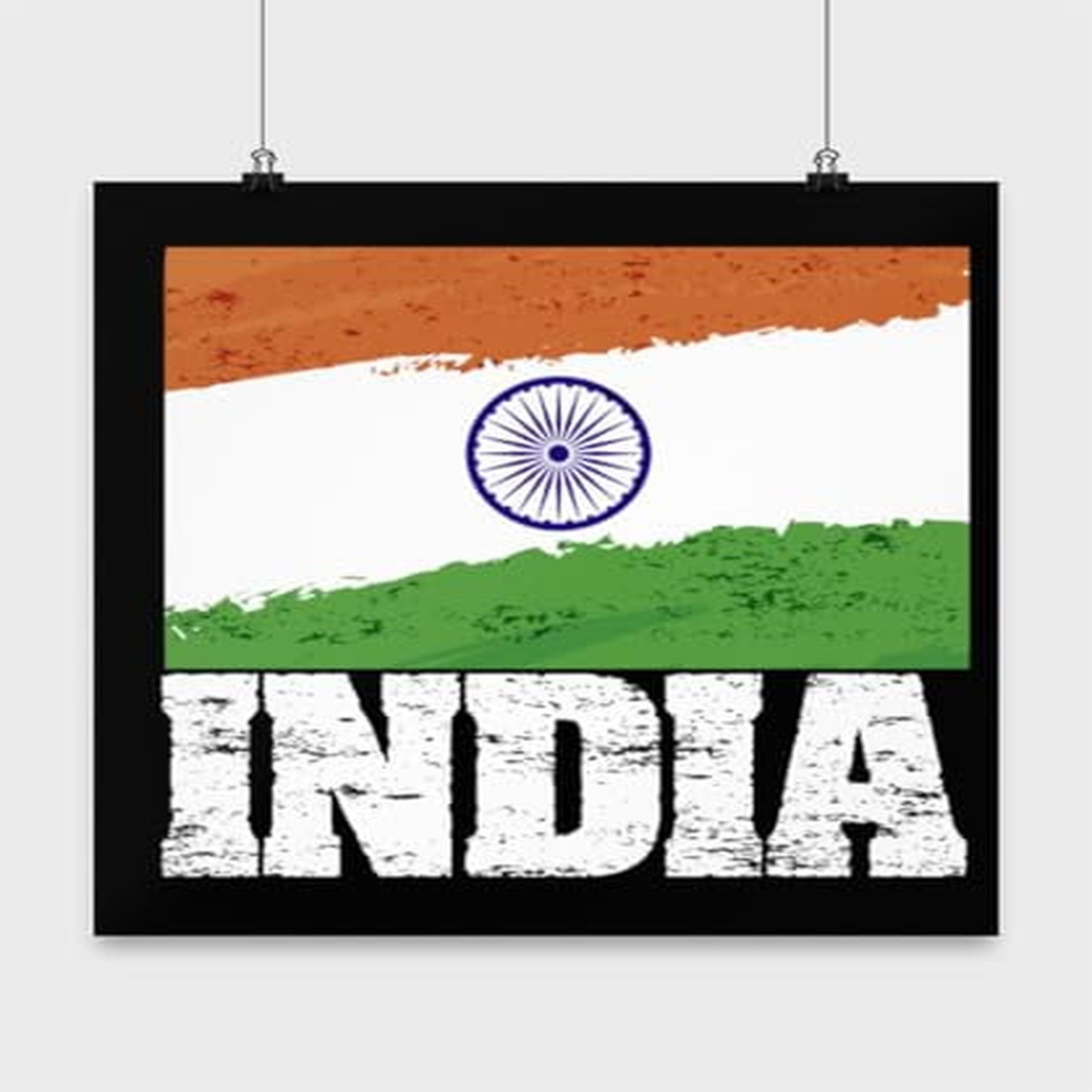India Flag Poster - 13x13in National Pride Wall Art Home Decor Gift ...