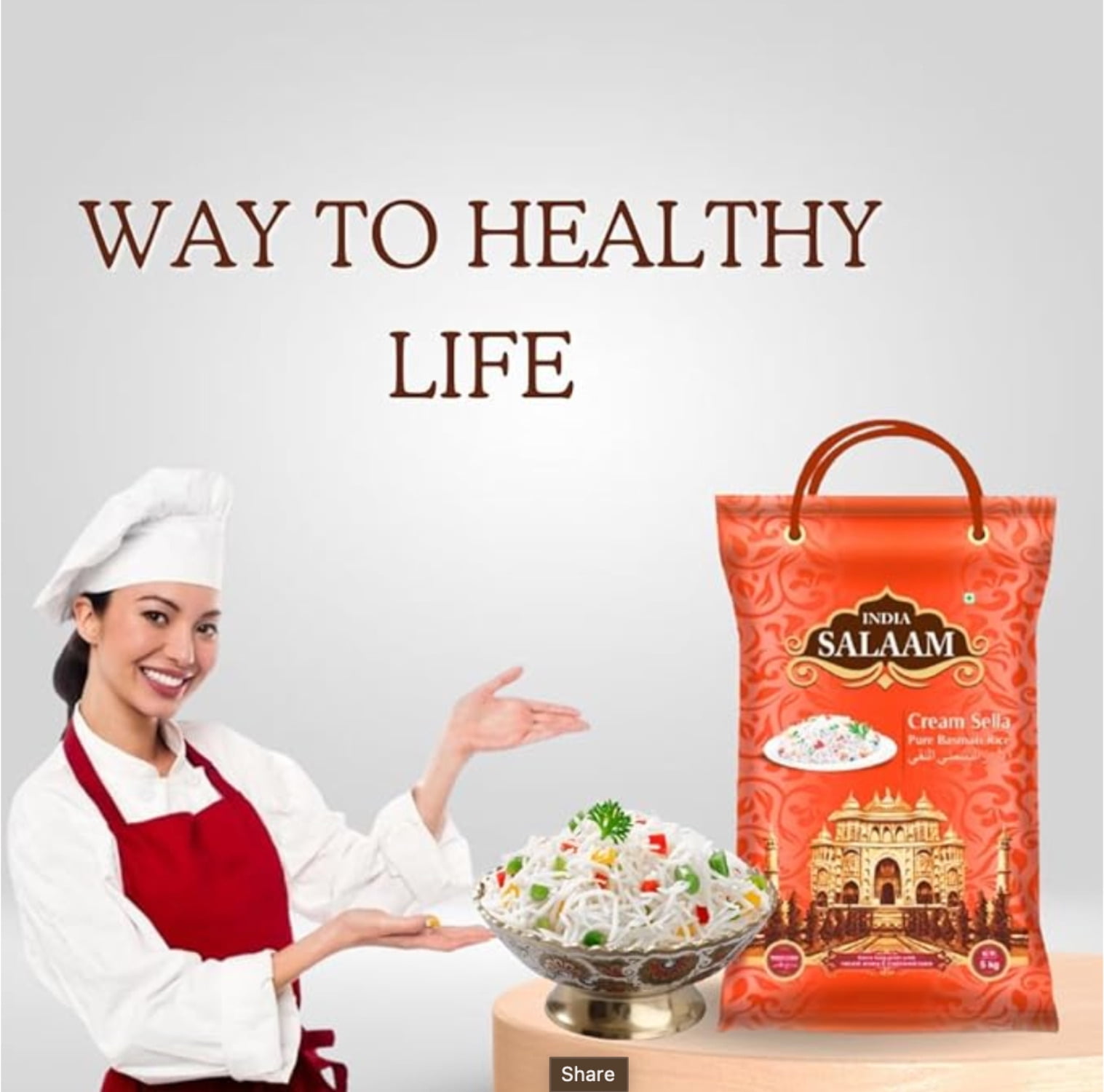 India Salaam Cream Sella Rice (10 lbs) - Walmart.com