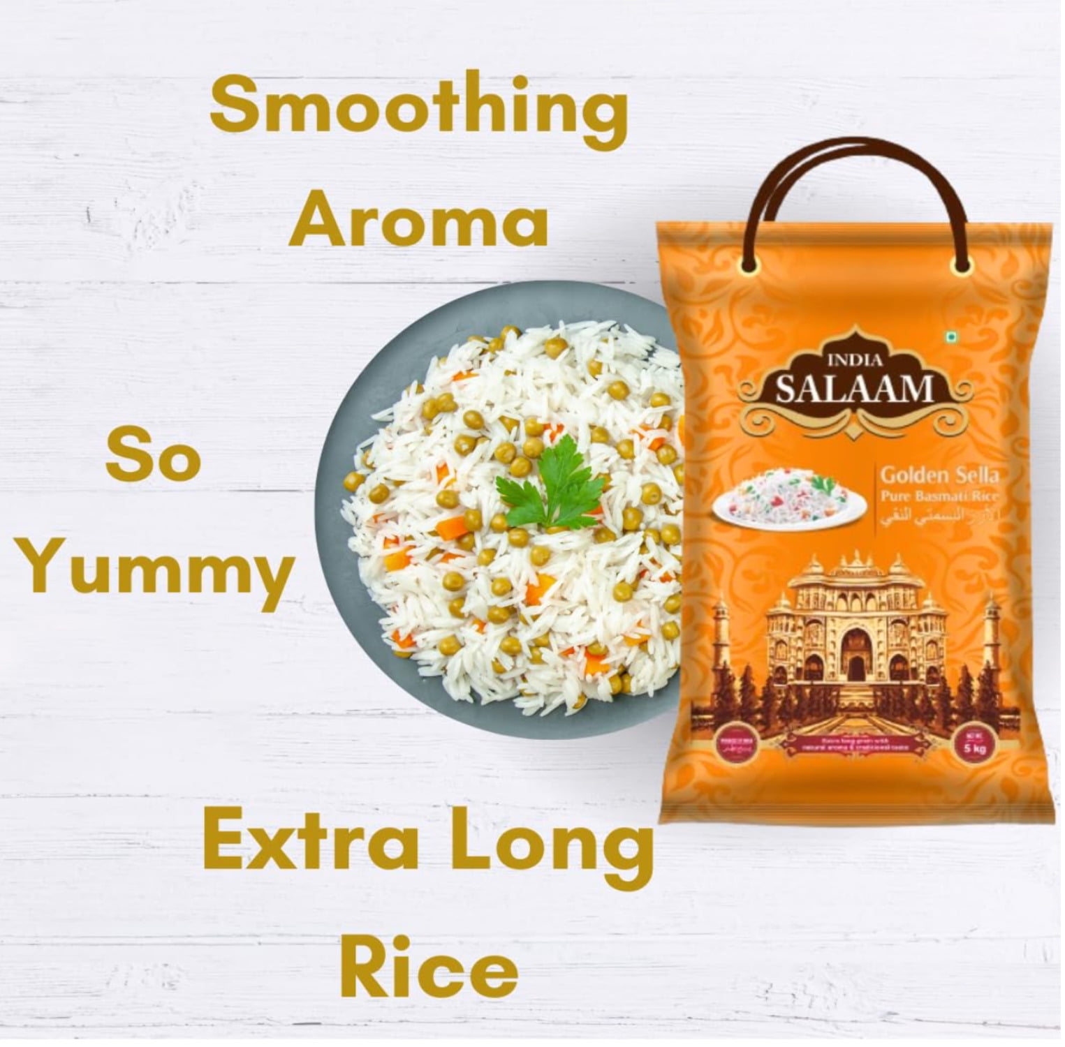 India Salaam Golden Sella Basmati Rice 10 lbs - Walmart.com