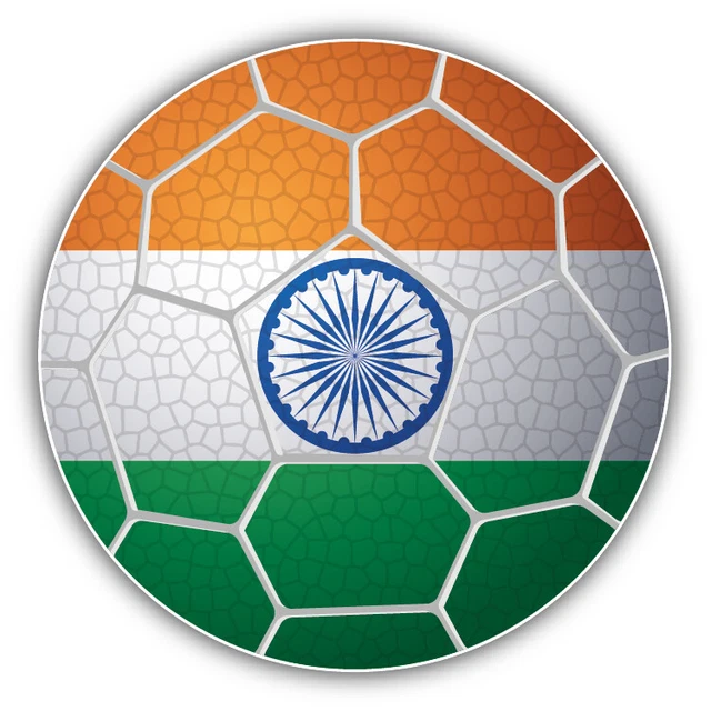 India Soccer Ball Flag Car Sticker Phone Decal Water Bottle Stickers ...