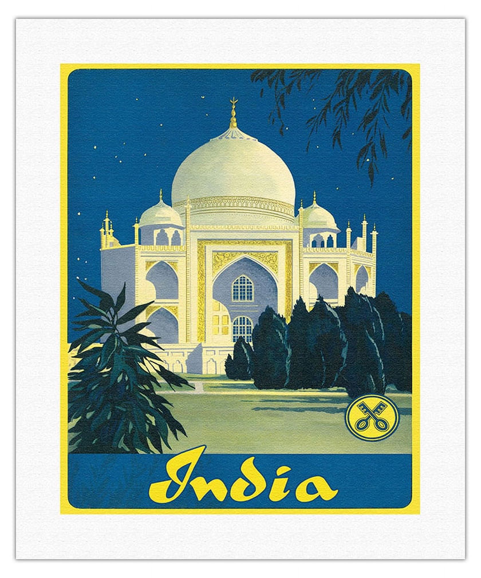 India - Taj Mahal - Agra Uttar Pradesh - Vintage Travel Poster c.1930s ...