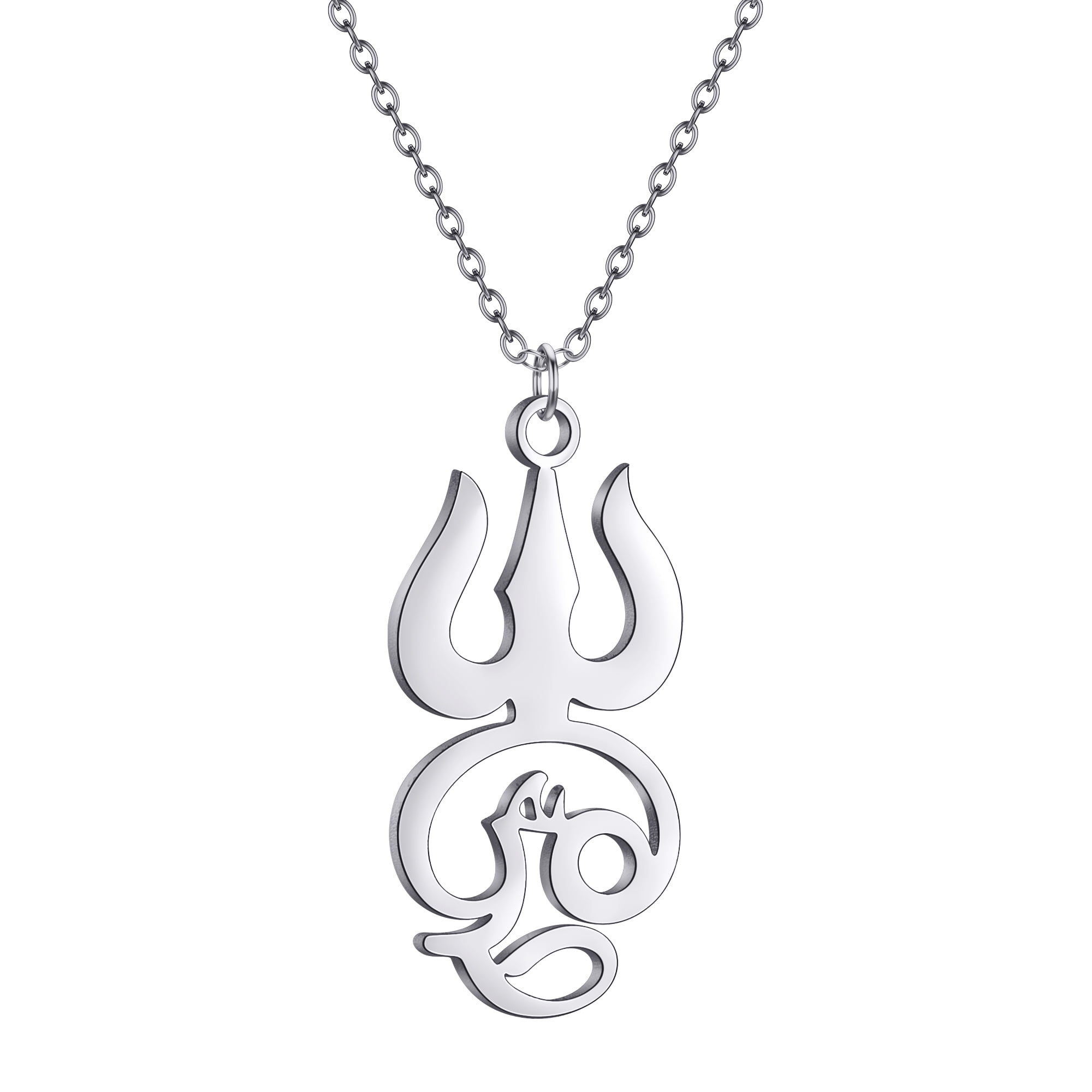 India Tamil Om Sign Pendant Necklace For Women OM Symbol Stainless ...