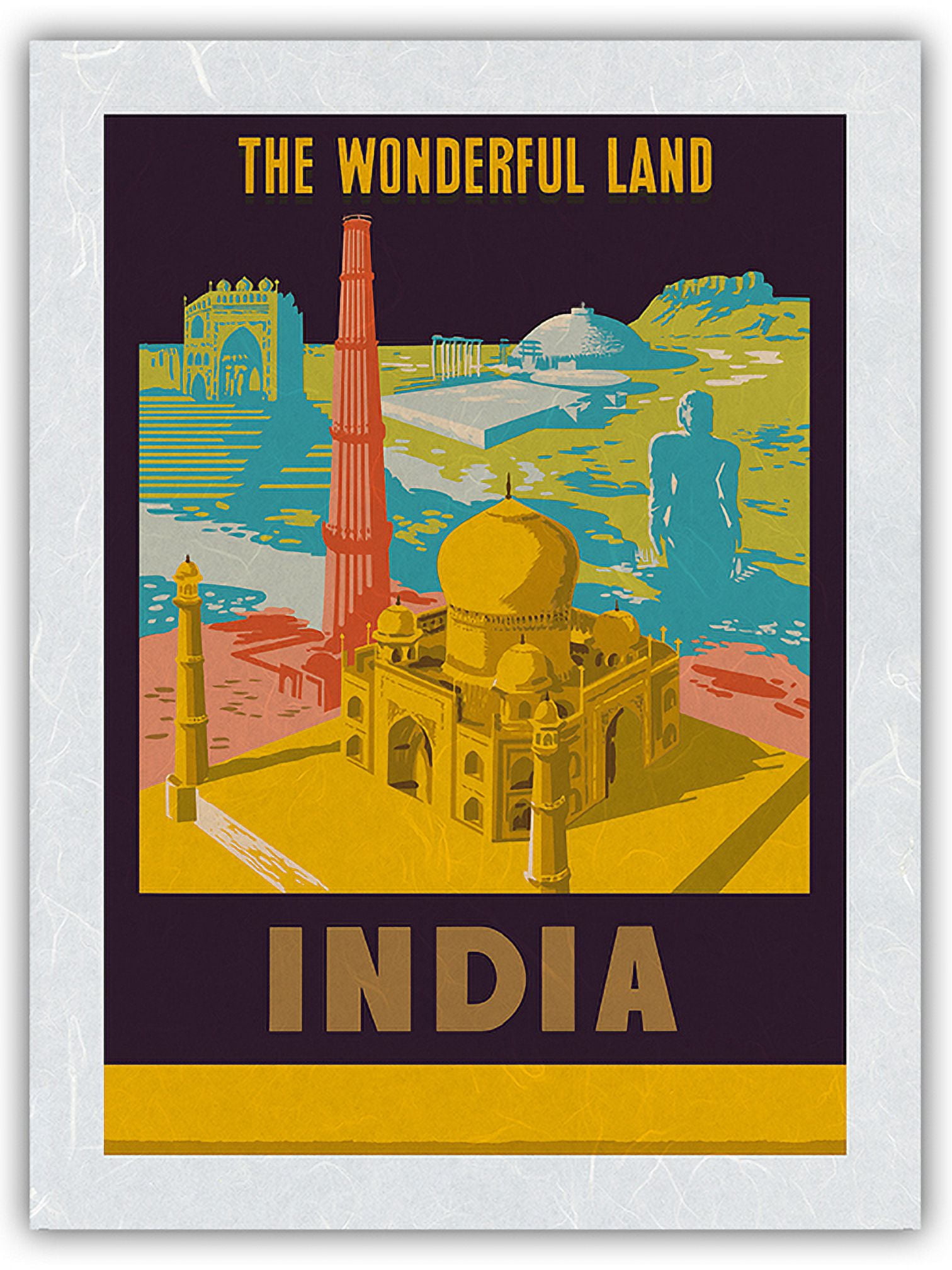 India - The Wonderful Land - Taj Mahal - Vintage Travel Poster c.1958 ...