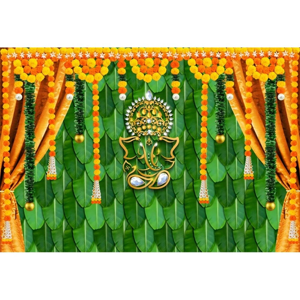 India Traditional Photography Backdrop Perfect For Chatiya Ganesh Party ...