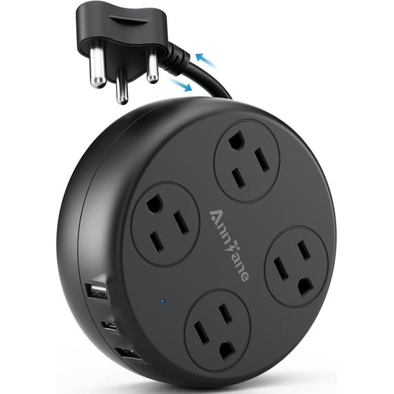 India Travel Adapter with USB C, US to India Plug Adapter with 4 ...