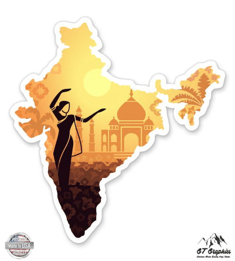 India Travel Country Outline - 12" Vinyl Sticker Waterproof Decal ...