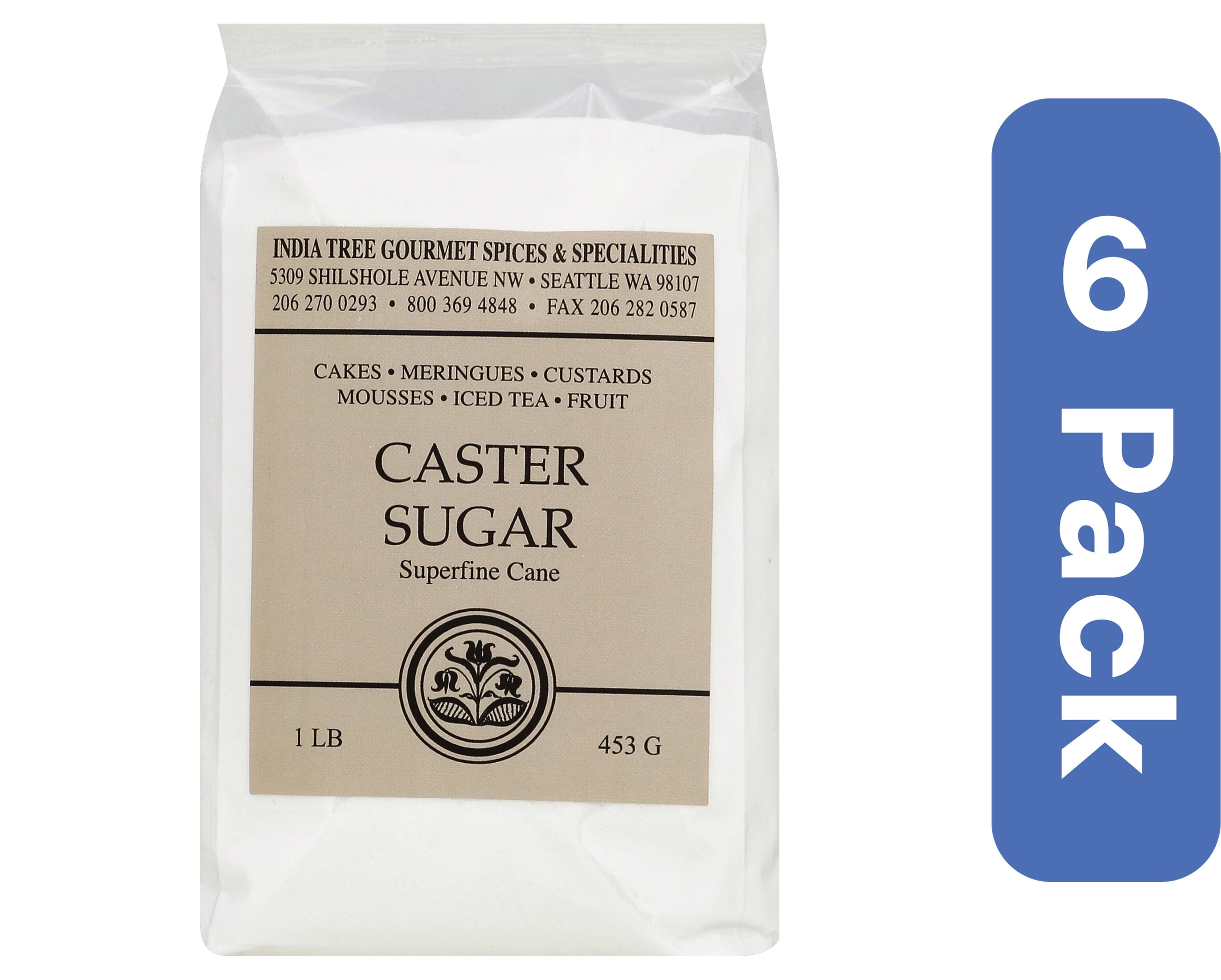 India Tree Caster Sugar Fine 12 oz (Pack of 6) - Walmart.com