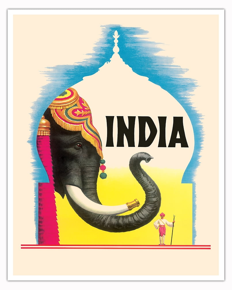 India - Vintage Travel Poster by Frank Soltesz c.1950s - Fine Art Matte ...