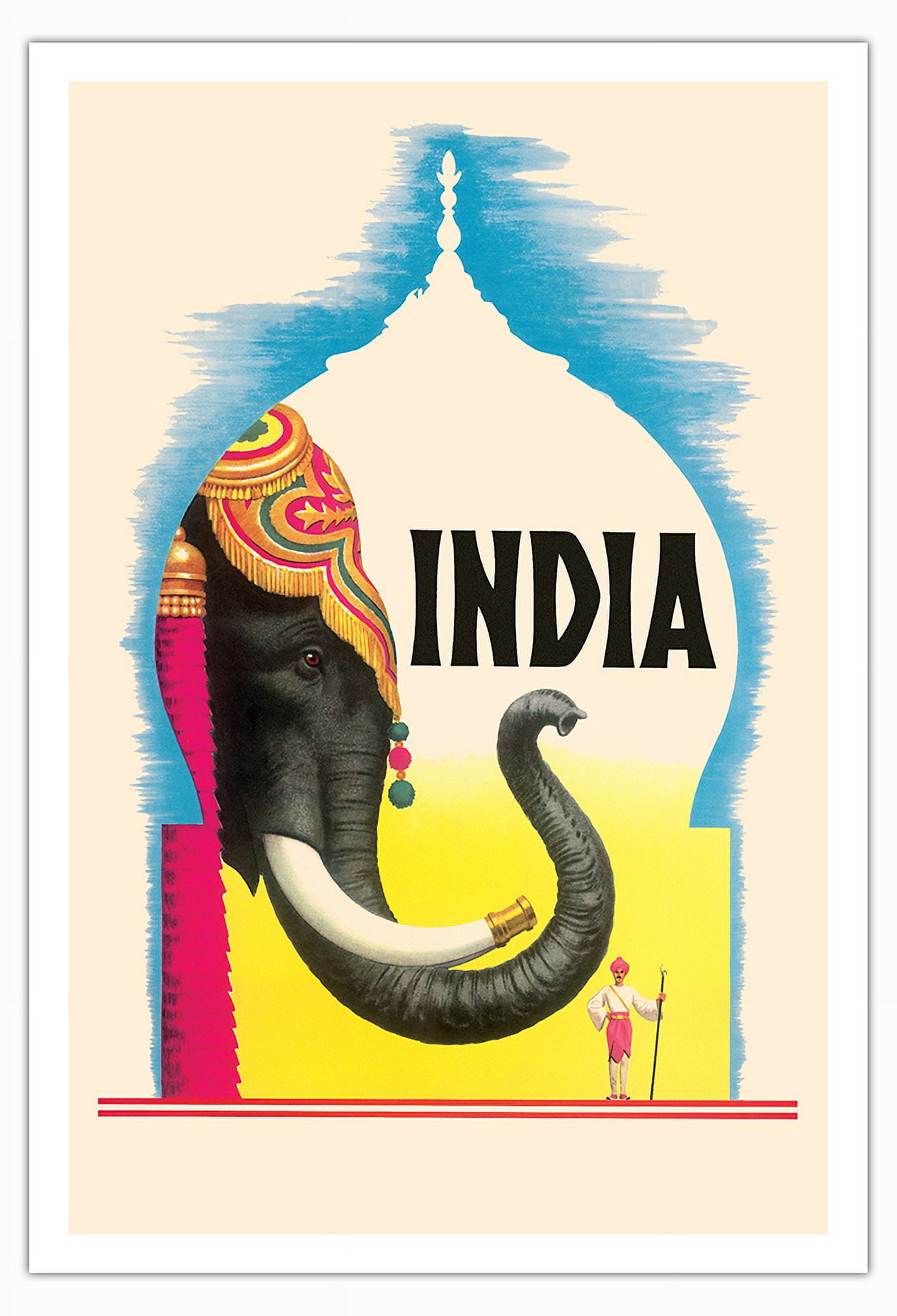 India - Vintage Travel Poster by Frank Soltesz c.1950s - Fine Art Matte ...