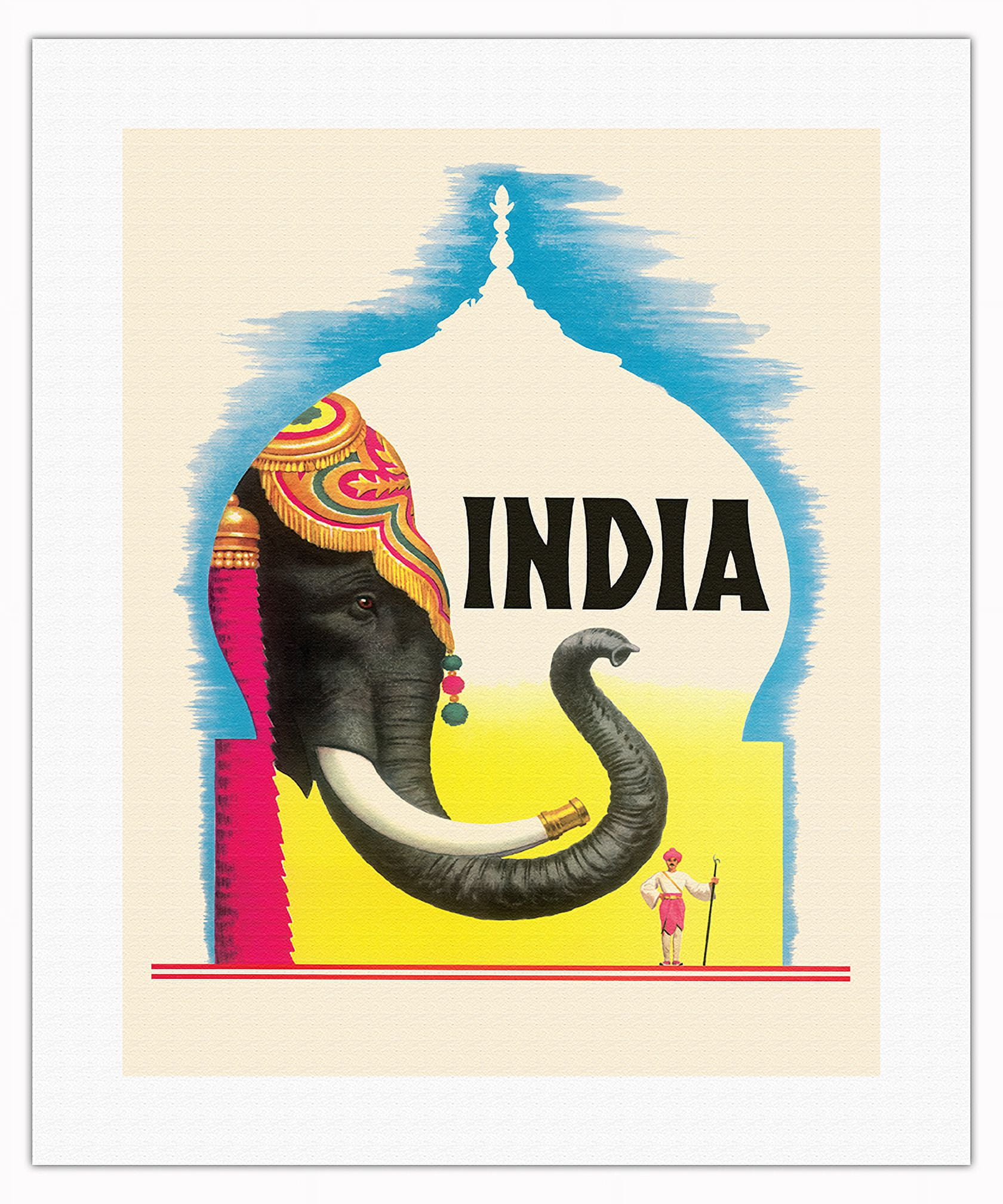 India - Vintage Travel Poster by Frank Soltesz c.1950s - Fine Art ...
