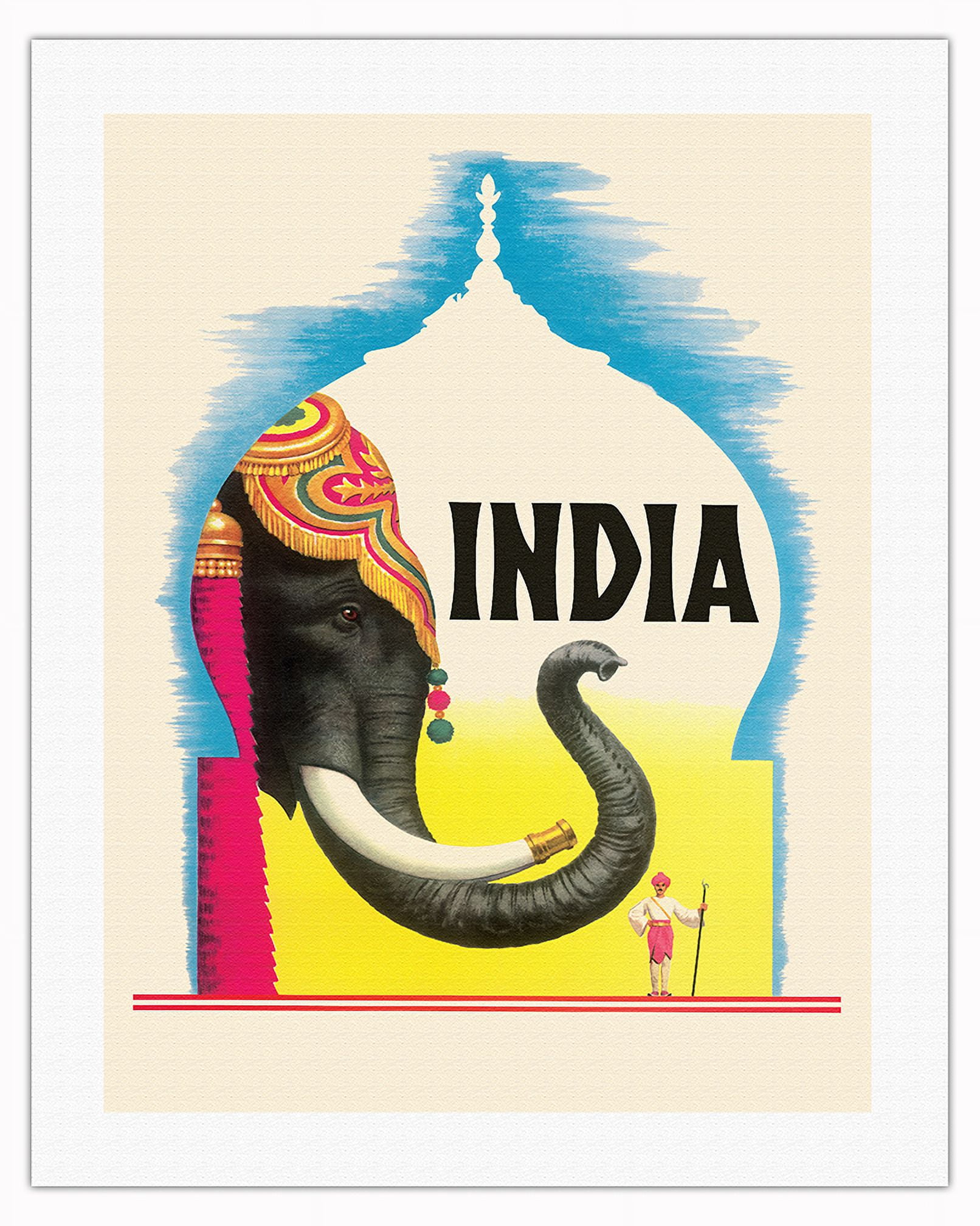 India - Vintage Travel Poster by Frank Soltesz c.1950s - Fine Art ...