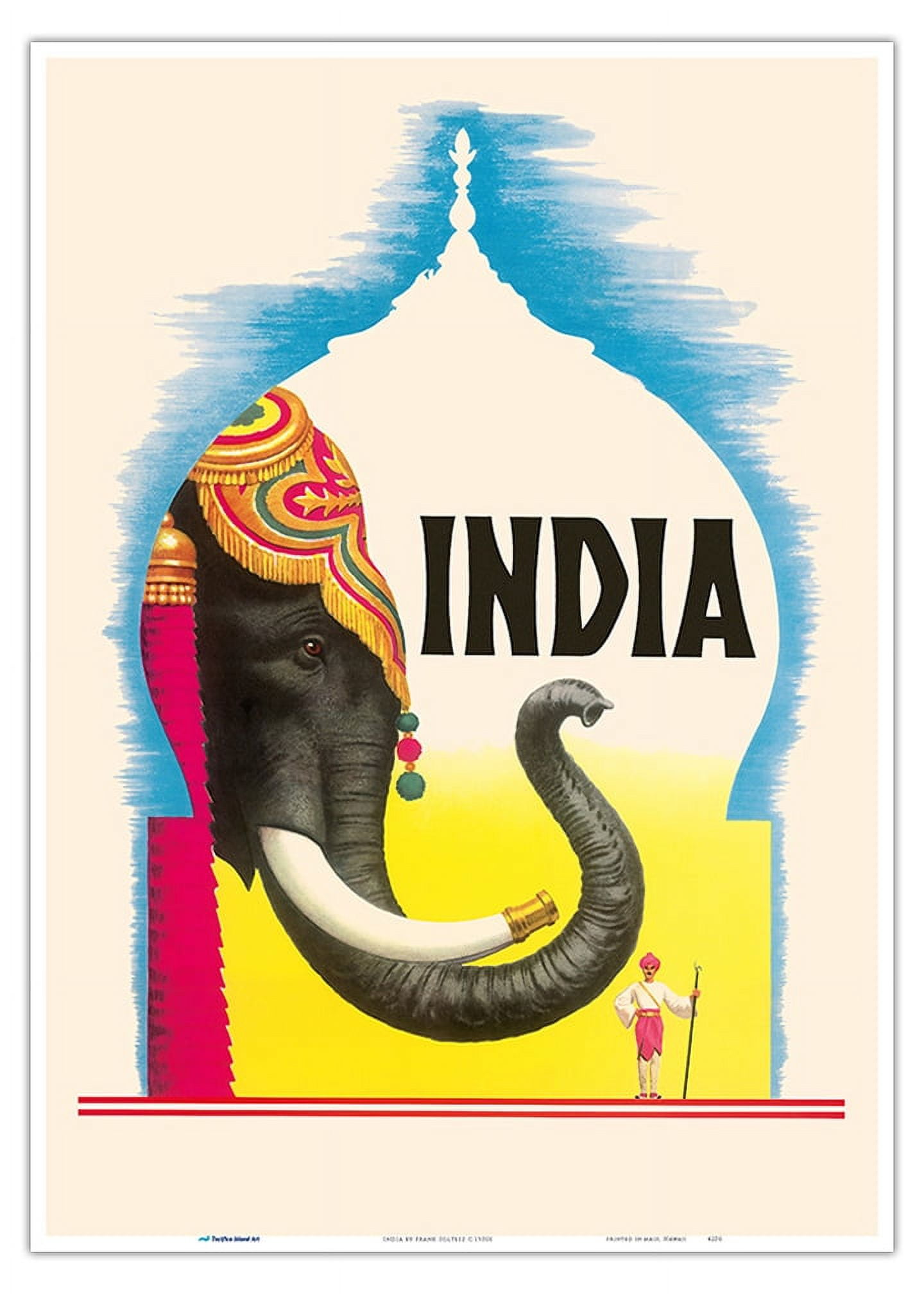 India - Vintage Travel Poster by Frank Soltesz c.1950s - Master Art ...