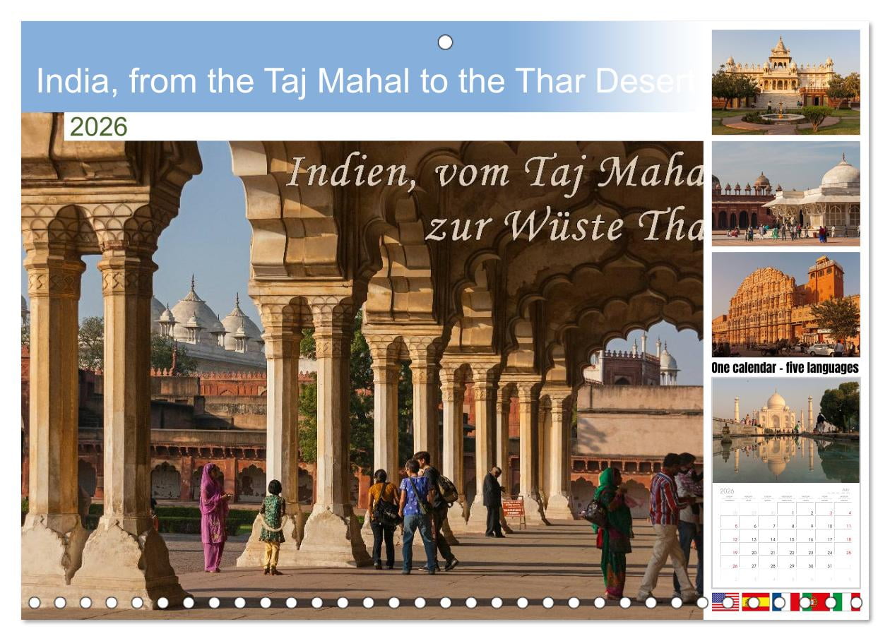 India, from the Taj Mahal to the Thar Desert (Monthly Wall Calendar ...