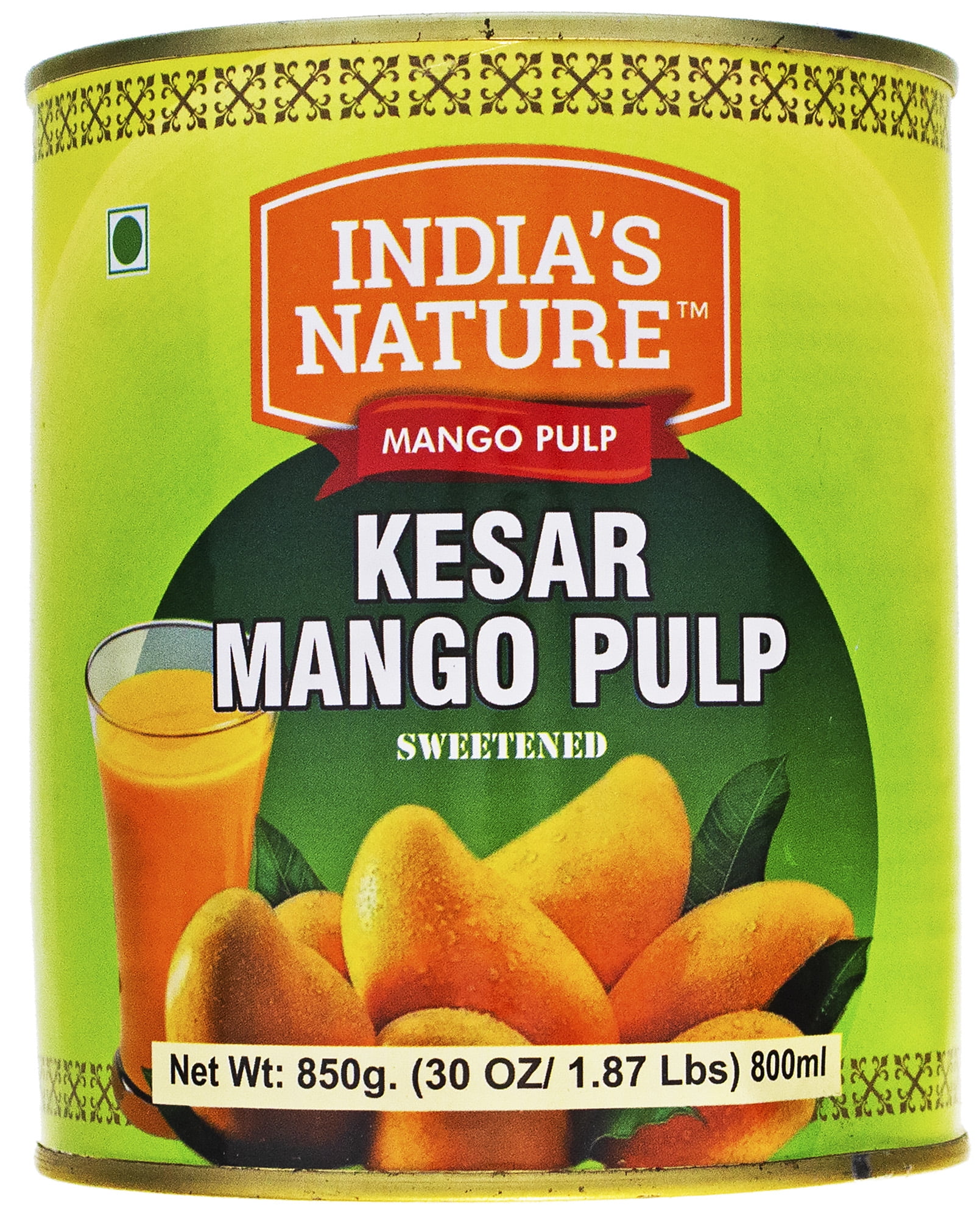 India's Nature Kesar Mango Pulp - 850 Gm (29 Oz) - Walmart.com