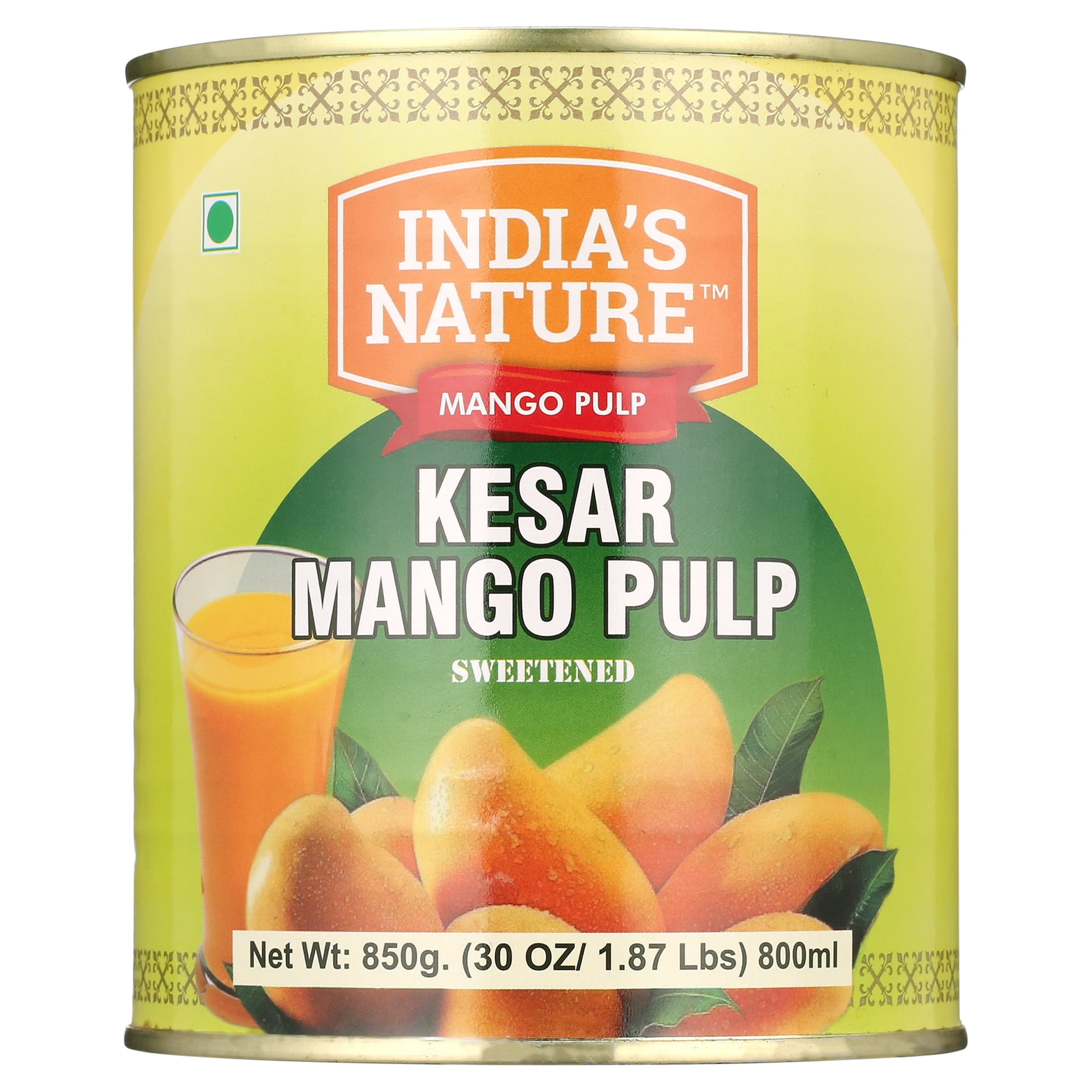 (4 pack) India’s Nature Sweetened Kesar Mango Pulp, 30 oz, 1 Count Jar ...