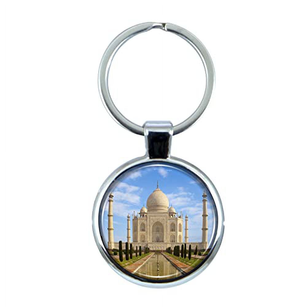 India's Taj Mahal Keychain with Epoxy Dome and Metal Keyring - Walmart.com