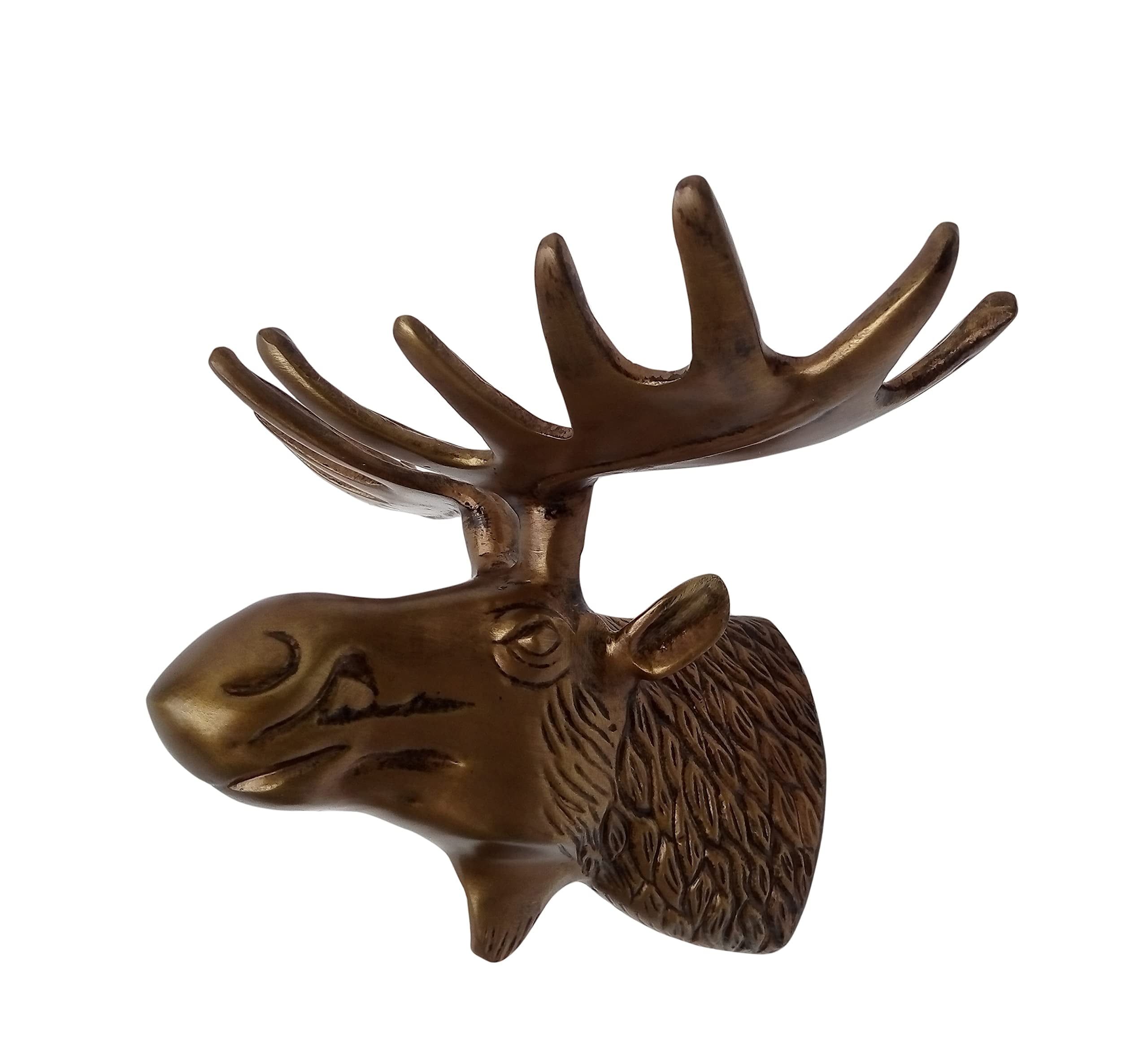 Indiaart12 Wall Mounted Moose Head Sculpture Figurine Aluminium Statue ...
